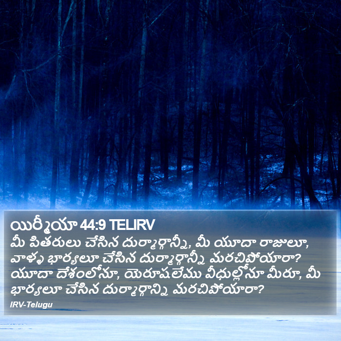 యిర్మీయా 44:9 TELIRV - మీ పితరులు చేసిన